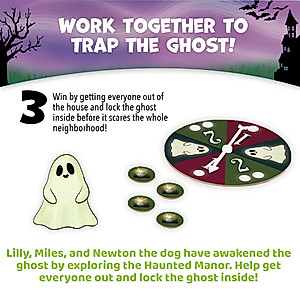 Peaceable Kingdom Ghost in The Attic - Cooperative Board Game for Family Game Night – Unique Glow-in-The-Dark Board Game - Great for Kids Ages 5 & Up