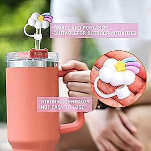 6Pack Straw Covers Compatible with Stanley 30&40 Oz Tumbler&Simple Modern 40 oz Trek Tumbler,Soft Silicone Straw Tip Toppers, Straw Protectors Cap, Reusable Drinking Straw Covers for 10mm Straws