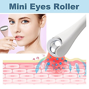 Mini Eye Ice Roller for Eye Puffiness, Facial Ice Roller and Mini Eye Roller 2 In 1, Eye Massager for Migraine Relief, Tighten Pores, Under-eye Relief, Pain Relief, Reduce Wrinkle Puffy for Arms Legs