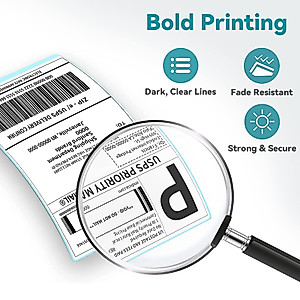 Jiose Direct Thermal Shipping Label 4x6 Thermal Label Roll Mailing Labels for Thermal Label Printer, 220 Labels/Roll