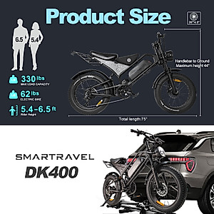 SMARTRAVEL DK400 Electric Bike for Adults,Ebike with 1000W Motor, 48V/15Ah and Up to 28+MPH,Simano7 Speed (Upgrade Front Turn Signal+Rear Rack)…