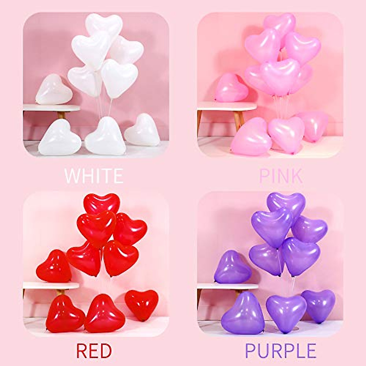 STIMULATE SZXXZZMY 50 6-inch Red Color Heart shaped Latex Balloons for Valentines Day,Propose Marriage,Wedding Party