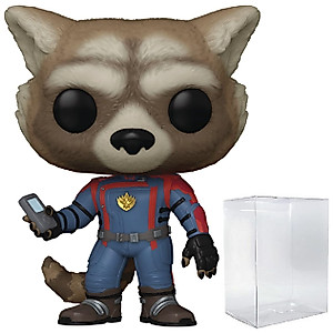 POP Marvel: Guardians of The Galaxy Volume 3 - Rocket Raccoon Funko Vinyl Figure (Bundled with Compatible Box Protector Case), Multicolored, 3.75 inches