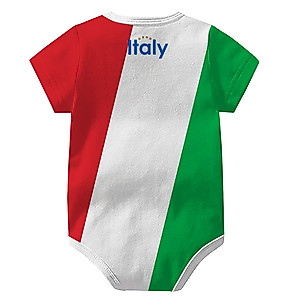 Dizi Italy Italia Sports Soccer Football Basketball Infant Baby Bodysuit Jersey Kit Boys Girls (12-18 Months)
