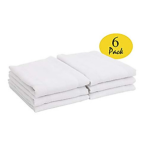 Dundee Burp Cloths/Diapers, White , 14.5x20.5 Inch (Pack of 6)