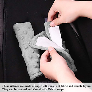 Baby Head Support and Strap Covers, Infant Car Seat Insert Cushion, Ultra Soft Head and Neck Cushion for Car Seat, Baby Car Seat Cushion (Gray)