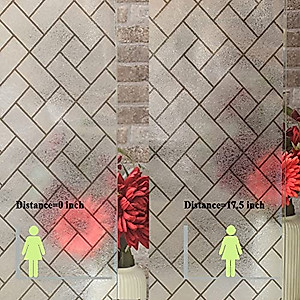 Privacy Window Film Frosted Stained Glass Door Film Decorative Static Cling UV Blocking Non-Adhesive Window Covering Stickers Tints for Home Shower Office,17.5 inches by 78.7 inches