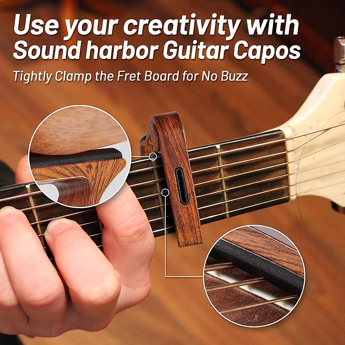Guitar Capo, with Pick Holder Capo and Pick for Acoustic Electric Guitar,Ukulele