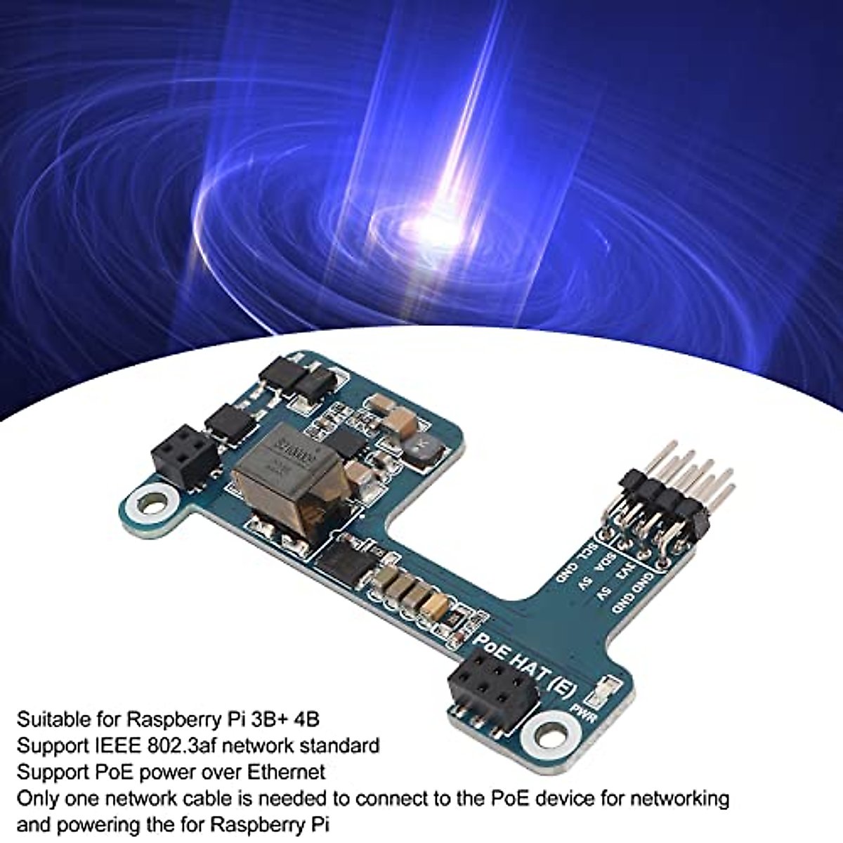 Dpofirs for Raspberry Pi 3B + 4B, Mini Power Over Ethernet Expansion Board, POE Mini Expansion Board for Raspberry Pi 3B + 4B