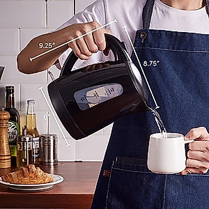 Elite Gourmet EKT8690 1.7L Electric Tea Kettle Hot Water Heater Boiler BPA-Free, Fast Boil, Water Level Window and Auto Shut-Off, Black