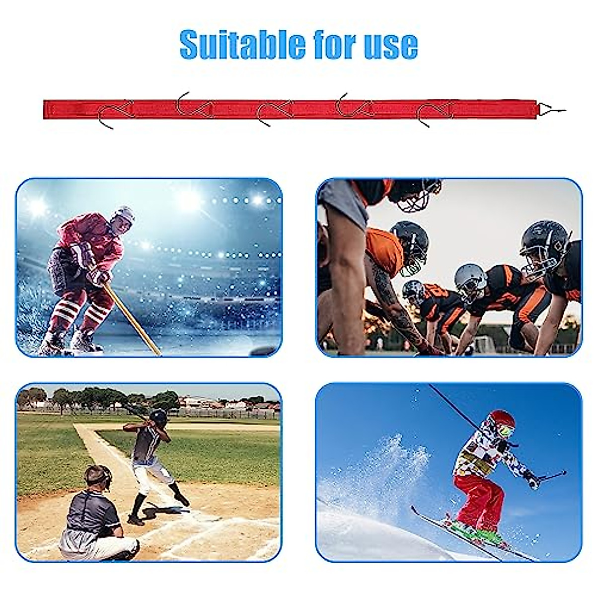 JYSILIYH Hockey Hanger Portable Hanging Dryig Rack Hockey Gifts for Home and Outdoor Using in Ice Hockey Skating Football Camping Fishing 5 Hooks (Red)
