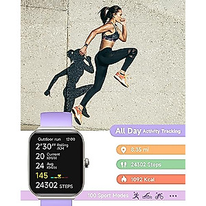 TOOBUR Smart Watch for Women Alexa Built-in, 1.95" Fitness Tracker with Answer/Make Calls, IP68 Waterproof/Blood Oxygen/Heart Rate/Sleep Tracker/100 Sport Modes, Fitness Watch Compatible Android iOS