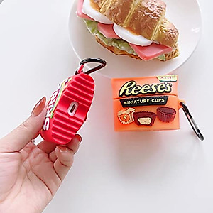 【2 Pack】 Aerymli 3D Food Case for Airpods Pro Case,Rainbow Candy+Ree's Chocolates Airpod Pro Case,3D Kawaii Unique Character Fashion Kits Kids Teens Girls Women Soft Silicone case for Airpods Pro