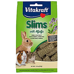 Vitakraft Slims with Alfalfa Rabbit, Guinea Pig & Small Animal Nibble Stick Treat, 1.76 oz