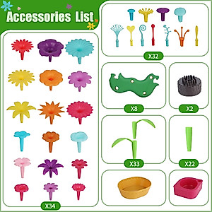 Abellzos Toys for 3 4 5 6 7 Year Old,Flower Garden Building Toys for Girls, Educational Learning STEM Activities Toys, Birthday Gift for Preschool Kids & Toddlers (133PCS)