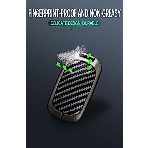 SANRILY Carbon Fiber Pattern Black Smart Key Fob Cover Case Fit for Honda Accord 2022 2023 Civic HR-V CR-V Pilot Sport SI EX EX-L Touring Keyless with Keychain