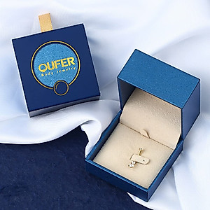 OUFER 14K Solid Gold Belly Navel Button Ring Clear 5A Cubic Zirconia Design Belly Rings Piercing Jewelry