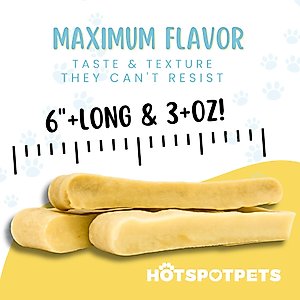 hotspot pets Large Himalayan Yak Cheese Dog Chew - 3 Count Thick Rawhide Free Yak Cheese Chews, Long Lasting Dog Chew Stick for Agrgressive & Power Chewers