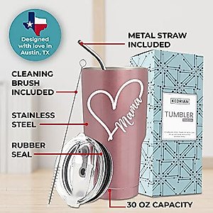 KEDRIAN Mama Tumbler 30oz, Regalos Para Mamá Ideas, Gift For Mama Gifts, Regalos Para Mama Mug, Regalo Para Mama Cups Tumbler With Straw & Lid, New Mama Gifts For Women, Spanish Mom Gifts For Mama