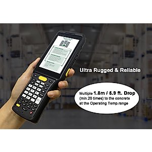 Rugged Android Handheld PDA Warehouse Inventory Barcode Scanner, Integrated Zebra 2D Scan Engine, Physical Keypad, GPS, WiFi & 4G for WMS & Logistics