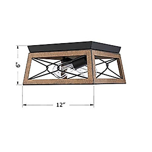 WISBEAM Semi Flush Mount Ceiling Light Fixture, 2-Light E26 Medium Base, Metal Housing, ETL Rated, Bulbs NOT Included