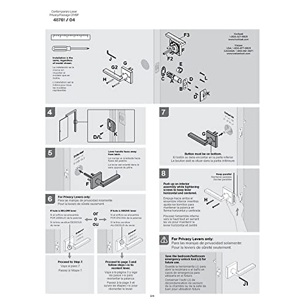 Weiser (by Kwikset) Halifax Lever, Square Rose, Privacy Function, Satin Nickel (US15)