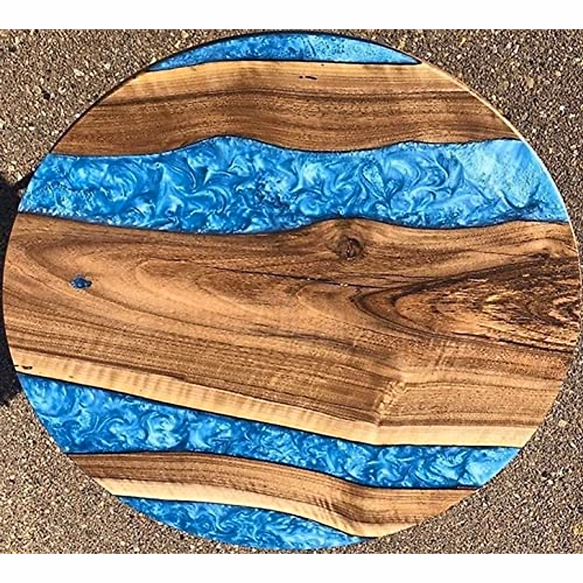Epoxy Table, Live Edge Wooden Table, Epoxy Resin River Table, Natural Wood,Dining Table, Natural Epoxy Table, Resin Table 40" x 40" Inch