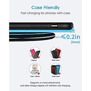 NANAMI Fast Wireless Charger, 7.5W Qi Certified Charging Pad with QC3.0 Adapter USB Charger for iPhone 14/13/13/12/11/XS Max/XR/X/8 Plus/Airpods 2,10W Compatible Samsung S23 S22 S21 S20 S10 S9/Note 20