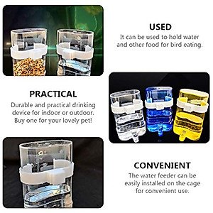 ABOOFAN 12Pcs Automatic Bird Feeder Plastic Parrot Fruit Vegetable Holder Bird Clear Seed Food Water Container Perch Cage Accessories for Wild Birds Cockatiel Parakeet Blue Yellow