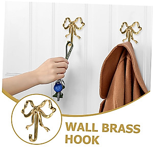 Zerodeko Bow Hook Door Hanger Wall Peg Hook Door Hooks Decorative Hooks Bowknot Hook Kitchen Hook Towel Hook Punch Hooks Hat Hooks Wall Hooks Home Decor Unique Brass Household Products,S