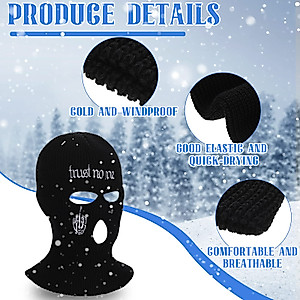 Winter Ski Mask for Men 3 Hole Balaclava Face Mask Full Face Mask Knitted Ski Mask Beanie Full Face Cover for Men Women Sport (Black)