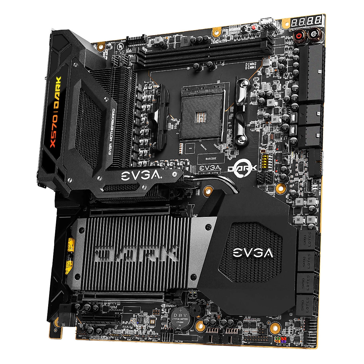 EVGA X570 Dark, 121-VR-A579-KR, AM4, AMD X570, PCIe Gen4, SATA 6Gb/s, 2.5Gb/s LAN, Wi-Fi 6/BT5.2, USB 3.2 Gen2x2, M.2, U.2, EATX, AMD Motherboard