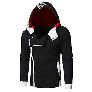 Mens Hoodies, Oversized Hoodie Men Xxl Black Men's Autumn Long Sleeve Printed Hoodie Hooded Sweatshirt Top Tee Outwear Blouse Pack Blank Hoodie Of Plain Hoodies For Block Hoodie (M, Black)