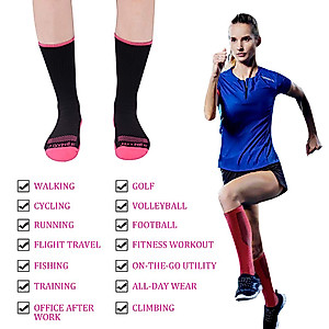 JOYNÉE Womens-Crew-Athletic-Socks Cushion Running Socks with Moisture Wicking for Sports and Daily Wear 6 Pairs