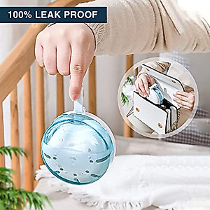 Clear Blue 100% Leak-Proof Retainer Case for Soaking Cleaner Tablets, Premium Screw Lid Denture Case Cup with Strainer, Mirror and Lanyard, Portable to Carry in Pocket