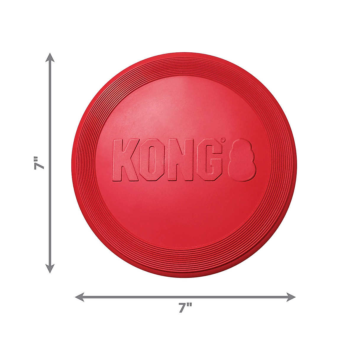 KONG Flyer - Durable Dog Toy for Outdoor Playtime - Natural Rubber Flying Disc, Dog Toy for Fetch - Safer Disc for Healthy Activity - for Small Dogs