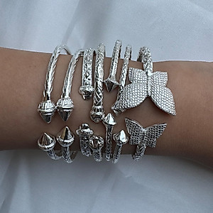 Better Jewelry Elegant Pointed Ends .925 Sterling Silver West Indian Bangles,1 pair