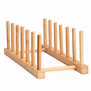 Vinyl Record Storage Holder Stand Rack Eco Friendly Wooden CD Display Stand, Stackable Modern CD Holder Portable Countertop Desktop Magazine Rack Record Storage Shelf - for 12" and 7" Recor