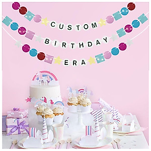 Slitunk Birthday Decorations, 173 PCS Birthday Banner, DIY Friendship Bracelet Birthday Banner, Glitter Era Tour Birthday Party Decorations for Music Theme