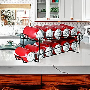 Neat-O Stylish Sturdy Steel Can Beverage Dispenser Rack Organizer, Black (Dispenser)