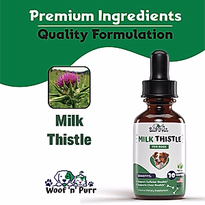 Milk Thistle for Dogs - Supports Liver and Kidney Health - Milk Thistle for Dogs Liver Support - Dog Milk Thistle - Dog Liver Support - Dog Liver Supplement - Milk Thistle Supplement for Dogs - 1 oz