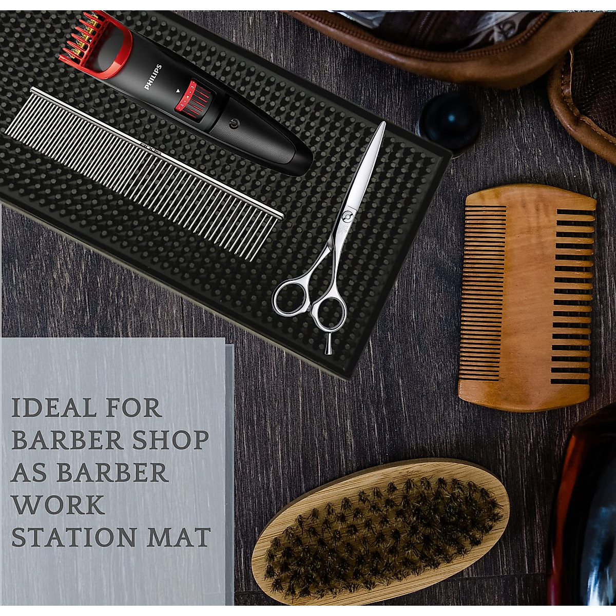 SYOLOS 1 piece Premium Bar Mat 18 x 12 inches - Versatile and Durable Bar Mats for Countertop, Coffee Bar Mat, Glass Drying Mat - Non Toxic Bar Spill Mat