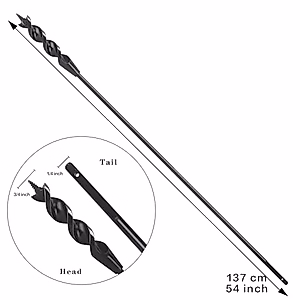 YY-LC Flexible Drill Bit for Wire Pulling with Guide Ball Kit,3/4 in. x (4.5 FT) 54 in. Long Flex Drill Bits for Wood,Auger Head Installer Drill Bit, Fish Bit for Pulling Wires in Walls