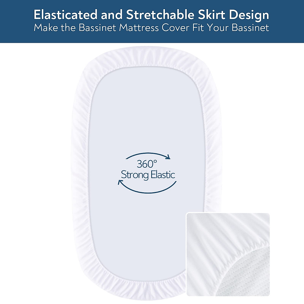 Baby Waterproof Bassinet Mattress Pad Cover and 100% Cotton Bassinet Sheet(Grey), 16" x 32"