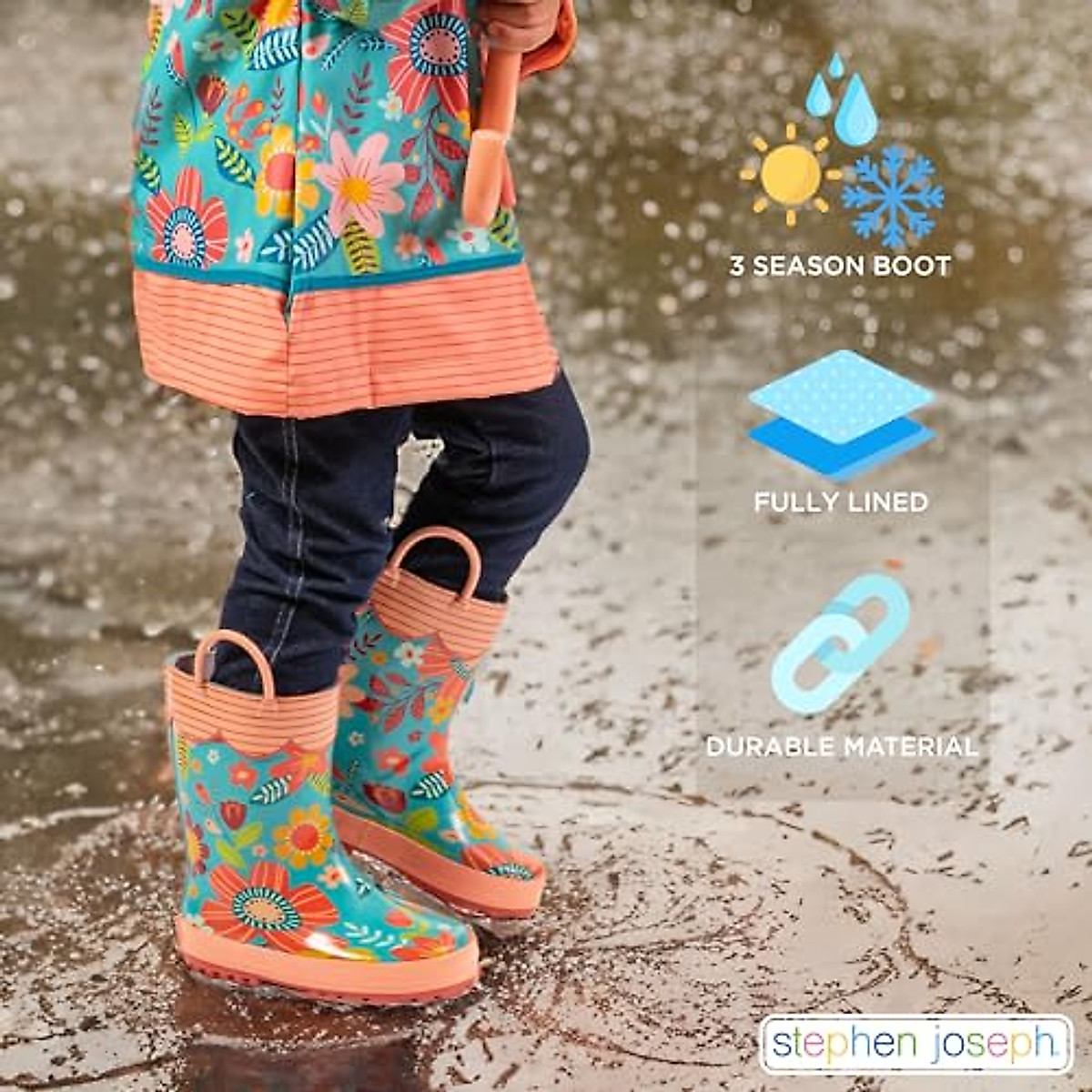 Stephen Joseph boys Stephen Joseph Boots Girls Rain Accessory, Mermaid, 10 US