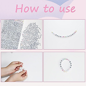 YMSDZHL Alphabet Beads A-Z 1200+Pcs Letter Beads, Acrylic 4x7mm Round Letter Beads Kits,Black Digit and Colorful Smile Beads for Bracelets Necklaces DIY Jewelry Making (Black,1200+PCS)