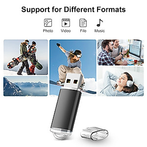 RAOYI 20 Pack 16GB USB Flash Drive Bulk USB 2.0 Memory Stick Thumb Drive Pen Drive Bundle-Black
