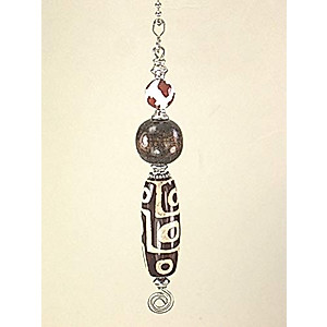 Dark Russet Red & Brown Giraffe African Tribal Agate Stone Animal Pattern Ceiling Fan Pull Chain
