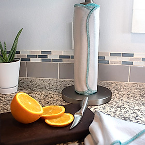 Winter Chill Blue Natural Reusable Paperless Towels - One Dozen washable reusable paper towels for kitchen, Eco Friendly Sustainable Washable Paper Towel roll, paperless paper towels reusable napkins