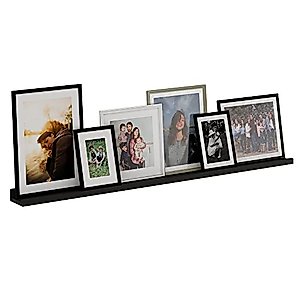 Wallniture Denver 46" Black Floating Shelf for Wall Collage, Picture Ledge Shelf for Living Room Decor